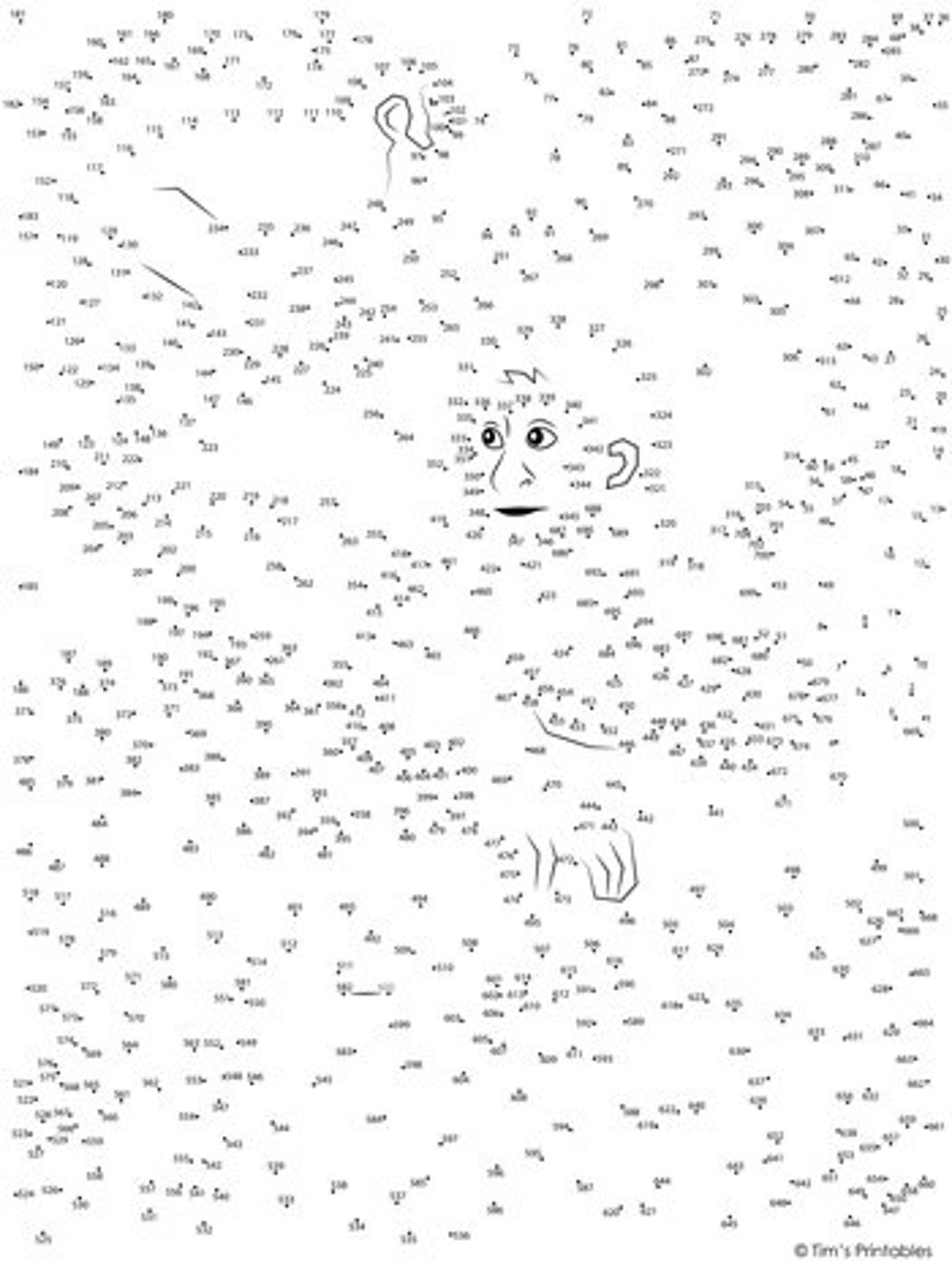 Monkey Extreme Difficult Dot-to-dot / Connect the Dots PDF - Etsy