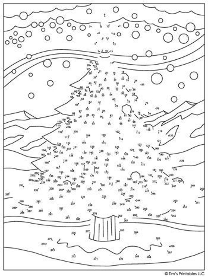 Christmas Tree Extreme Difficulty Dot-to-dot / Connect the Dots PDF - Etsy