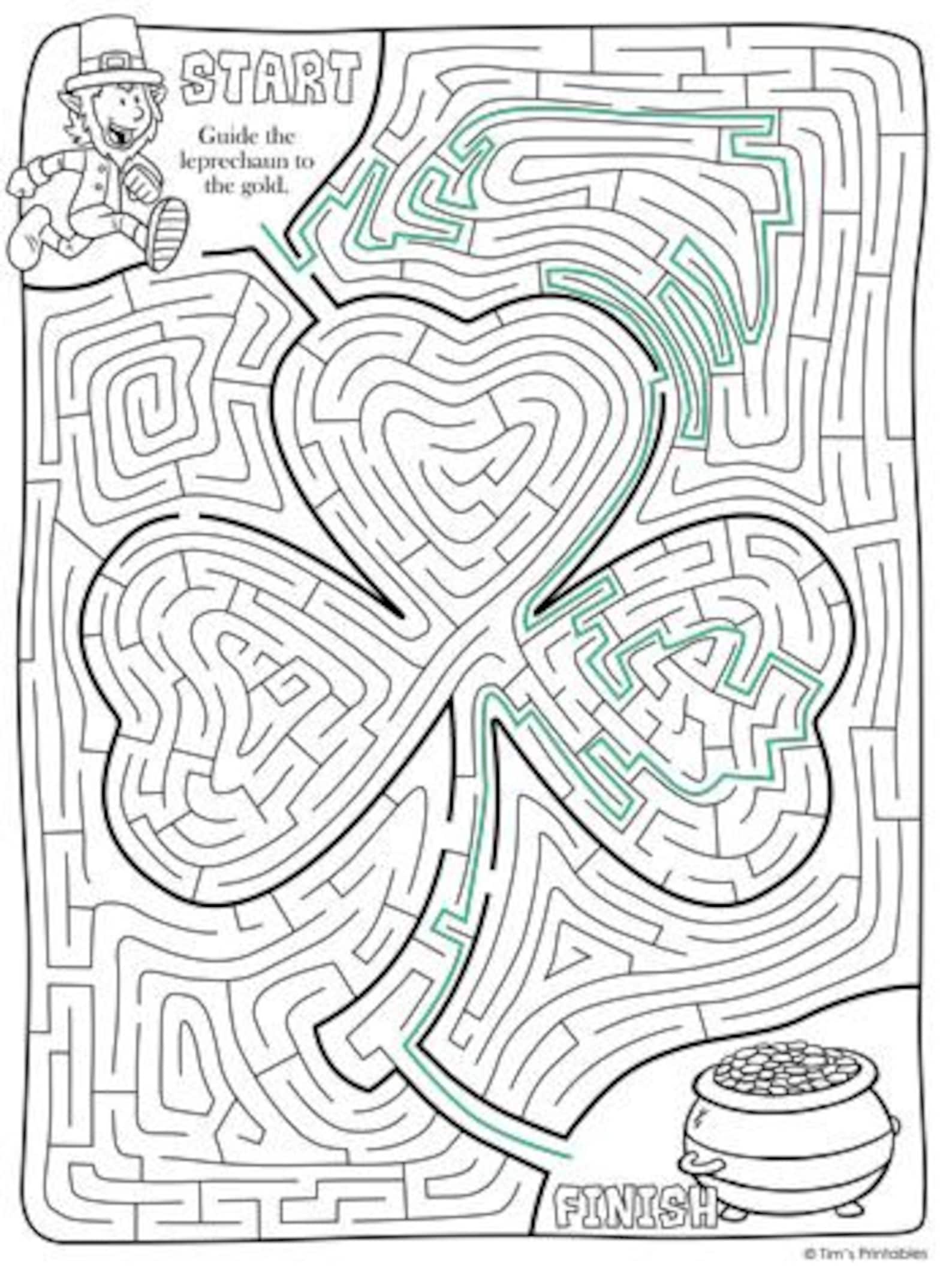 St. Patrick's Day Maze PDF - Etsy
