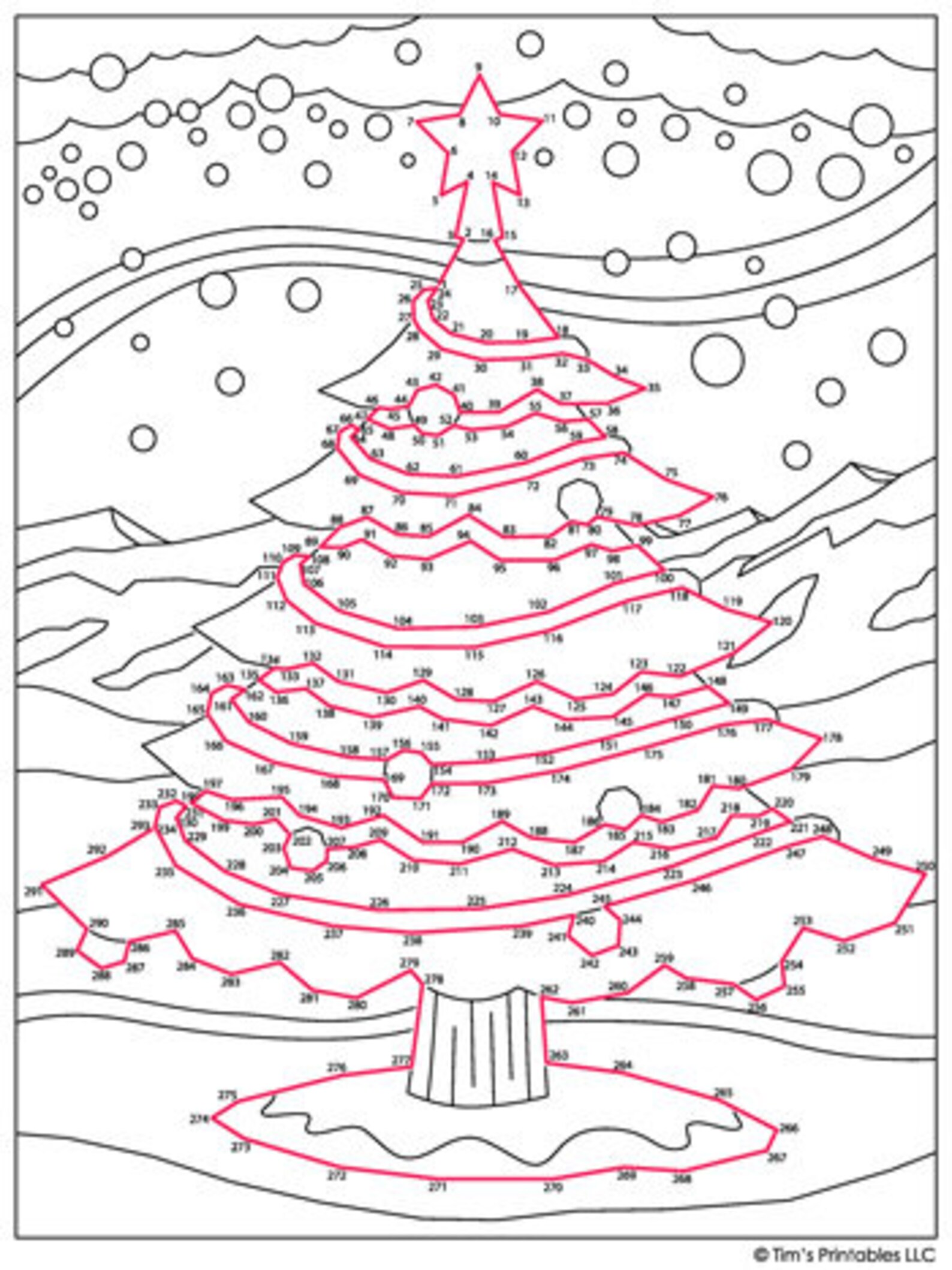 Christmas Tree Extreme Difficulty Dot-to-dot / Connect the Dots PDF - Etsy