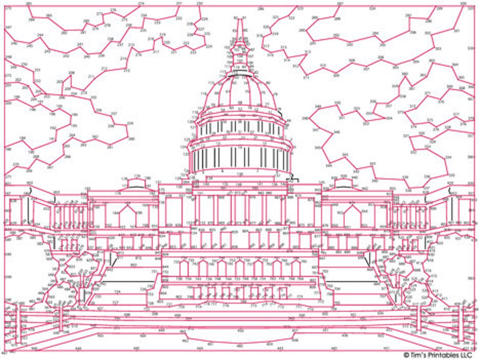 United States Capitol Building Dot-to-dot / Connect the Dots - 994 Dots ...