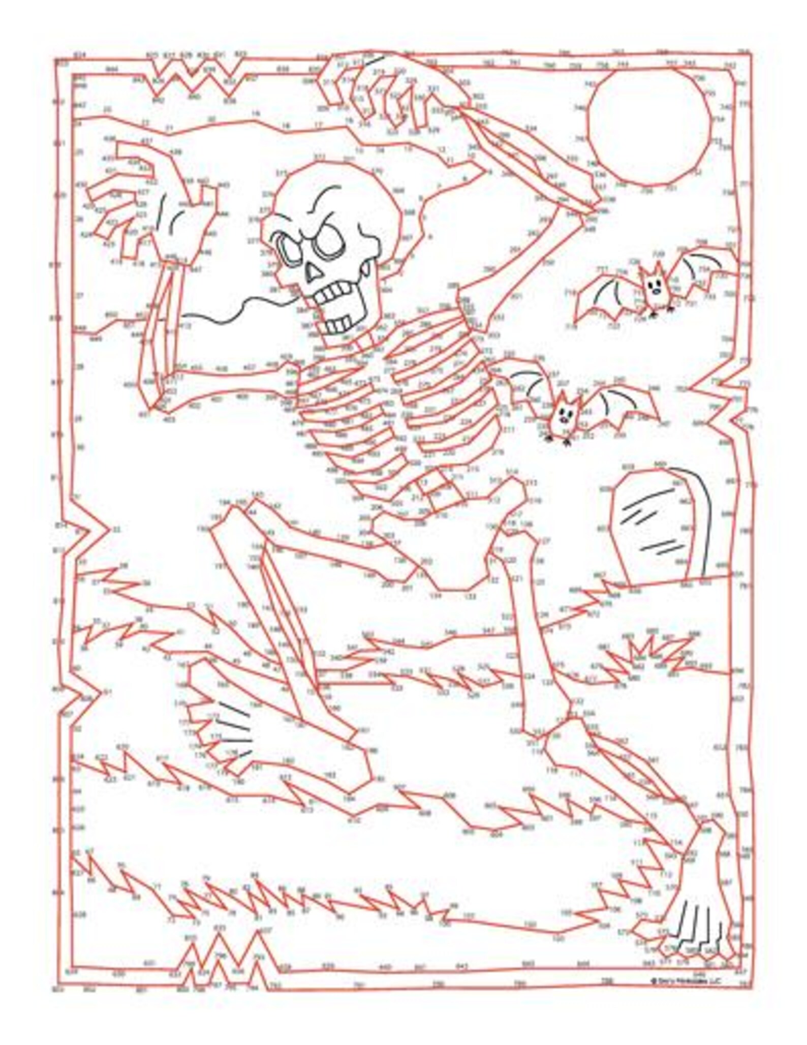 Skeleton Dot-to-dot / Connect the Dots PDF - 852 Dots - Etsy Canada