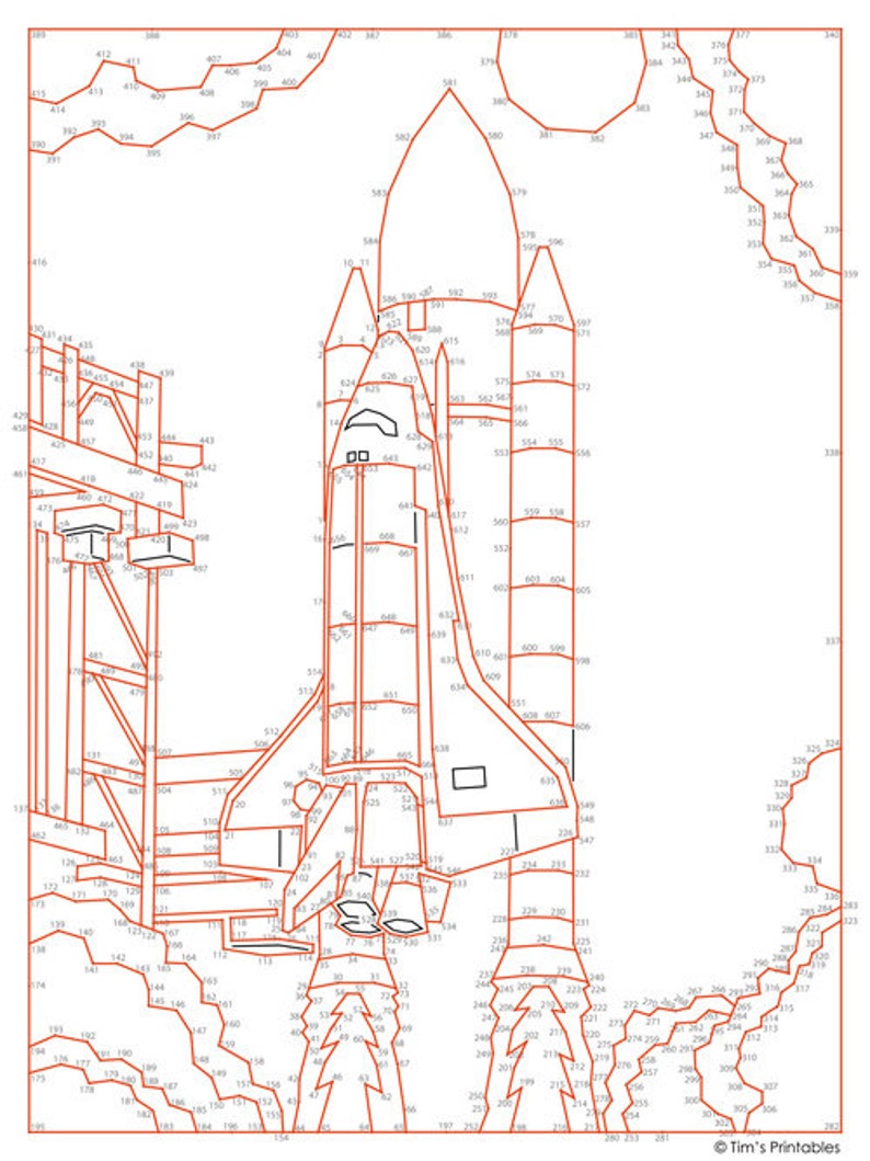 Space Shuttle Dot-to-dot / Connect the Dots PDF - Etsy