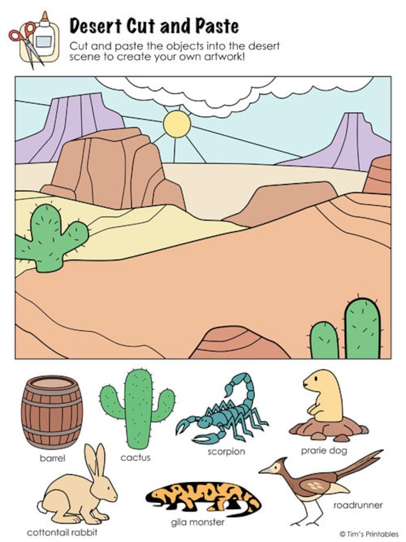 Desert Cut and Paste Activity - Etsy