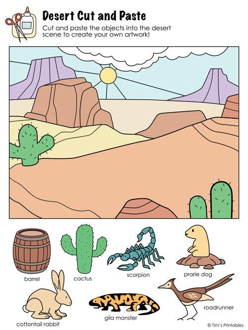Desert Cut and Paste Activity - Etsy