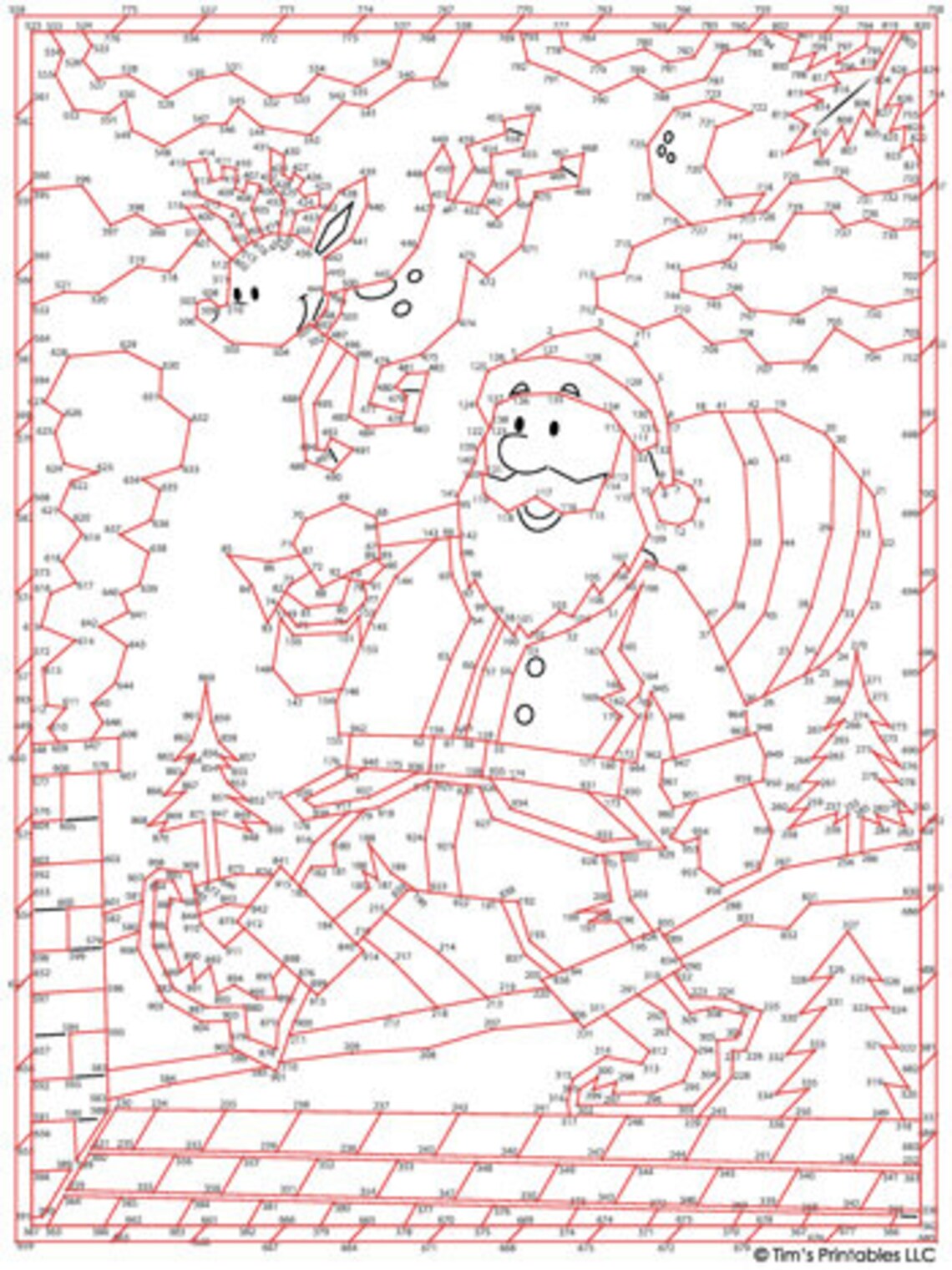Santa Claus Extreme Difficulty Dot-to-dot / Connect the Dots PDF - Etsy