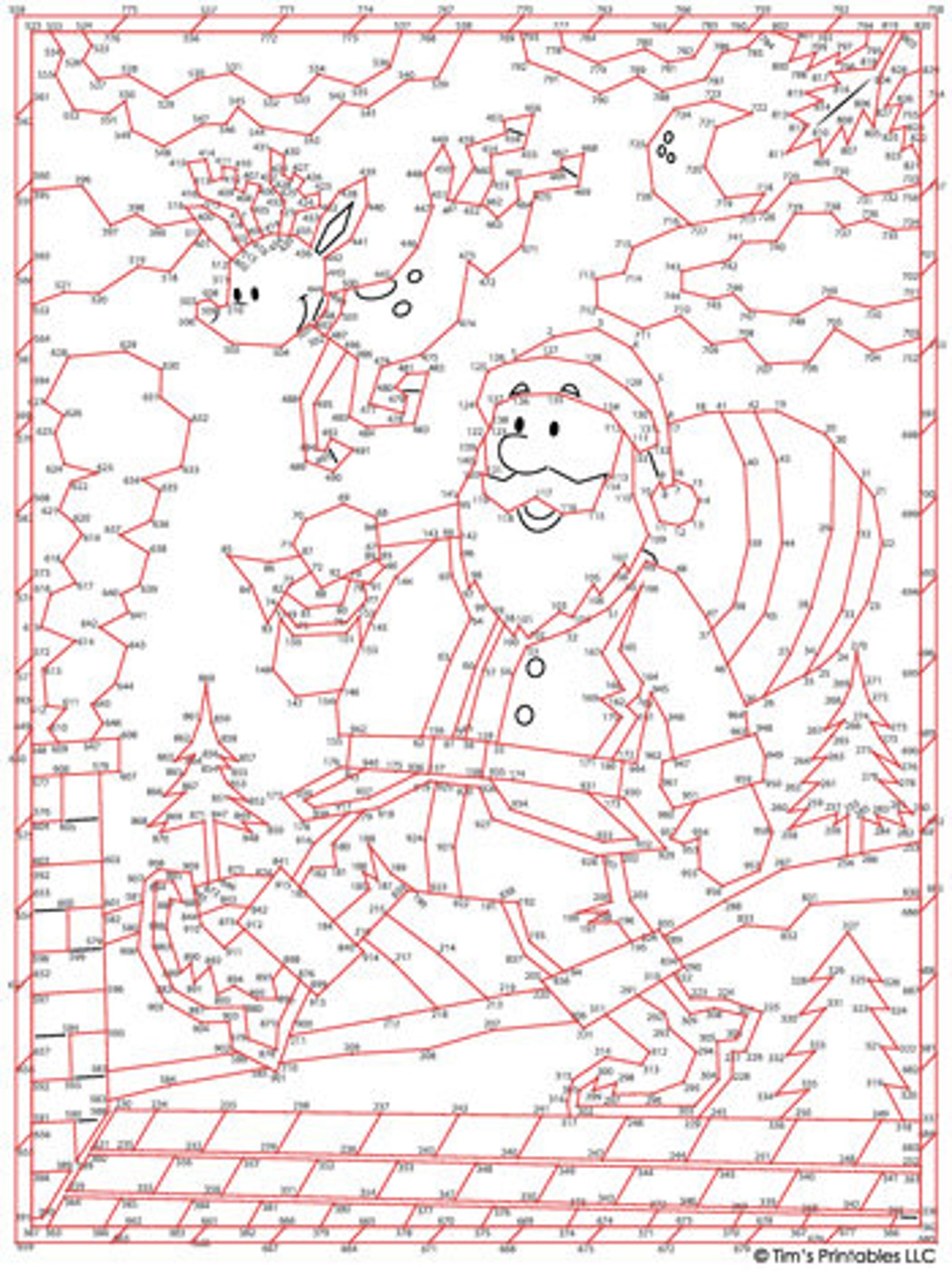 Santa Claus Extreme Difficulty Dot-to-dot / Connect the Dots PDF - Etsy