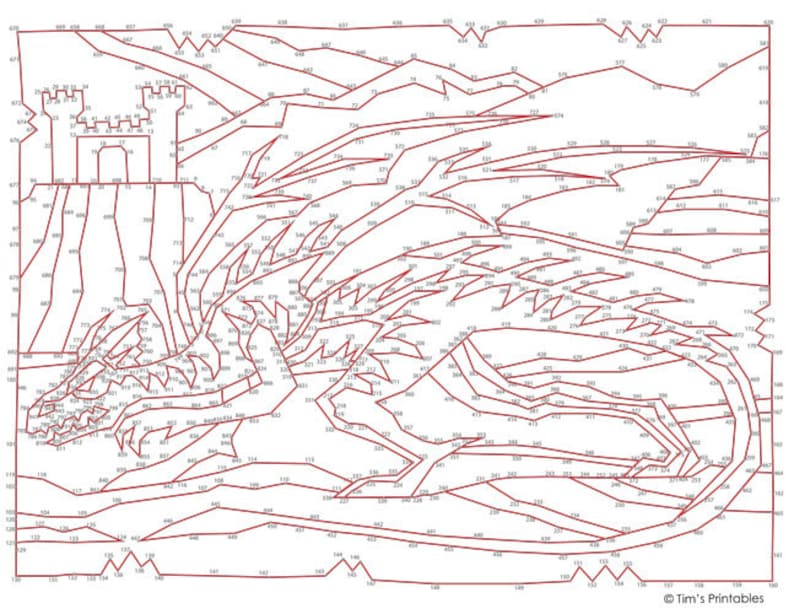 Dragon Dot-to-dot / Connect the Dots - 945 Dots! - Etsy