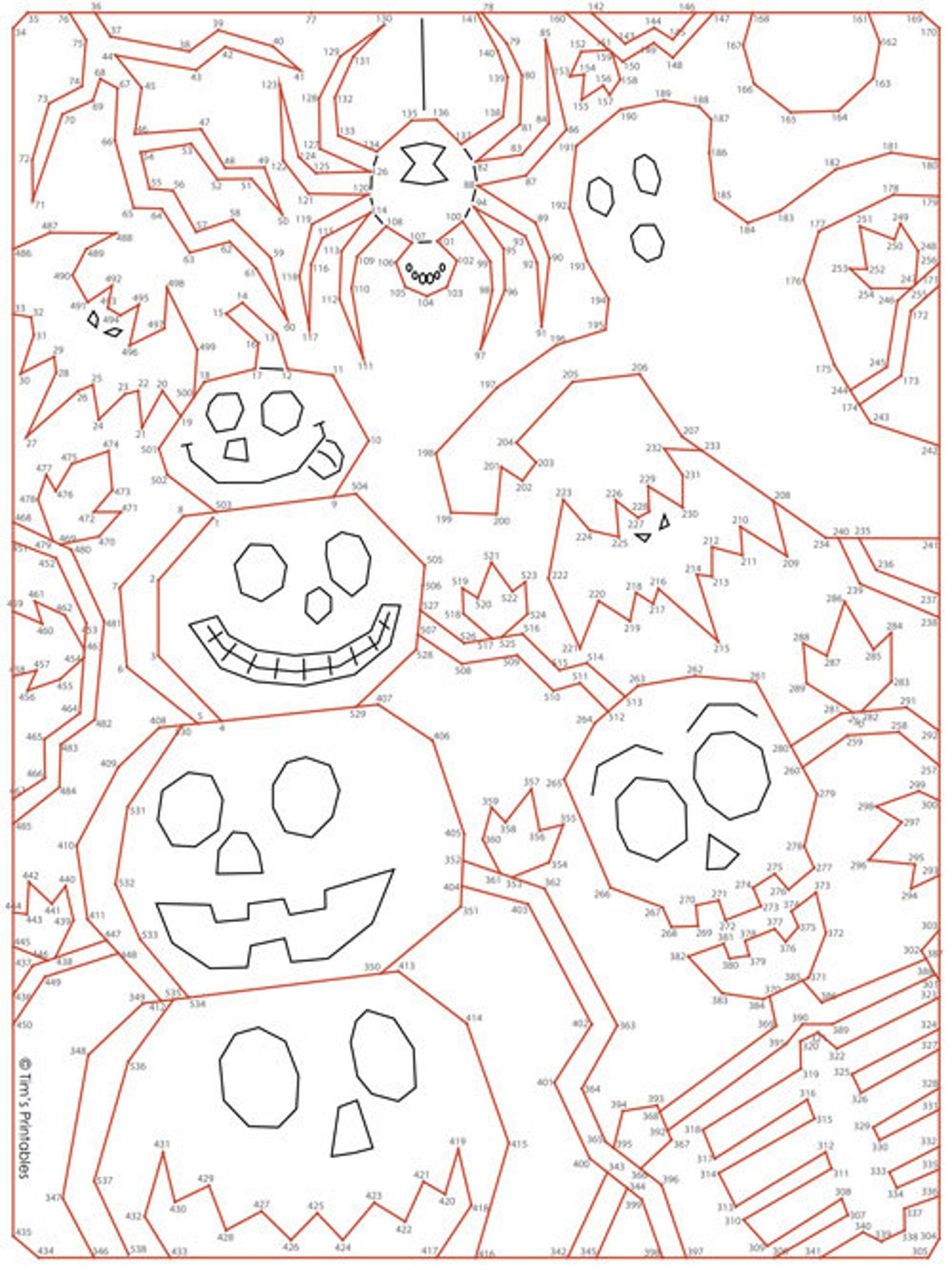 Halloween Dot-to-dot / Connect the Dots PDF - 538 Dots - Etsy