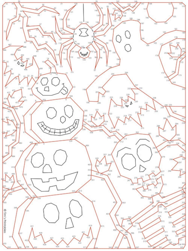 Halloween Dot-to-dot / Connect the Dots PDF - 538 Dots - Etsy