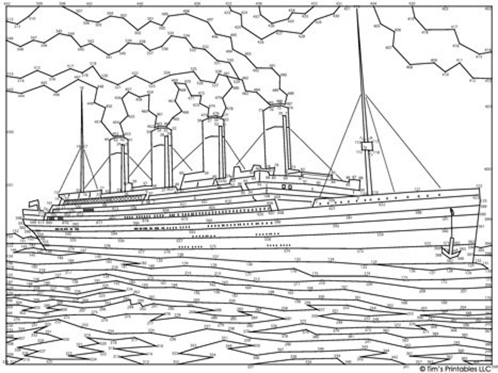 Titanic Extreme Difficulty Dot-to-dot / Connect the Dots PDF - 623 Dots! - Etsy