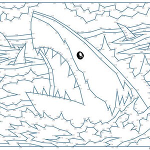 Great White Shark Extreme Difficulty Dot-to-dot / Connect the Dots PDF ...
