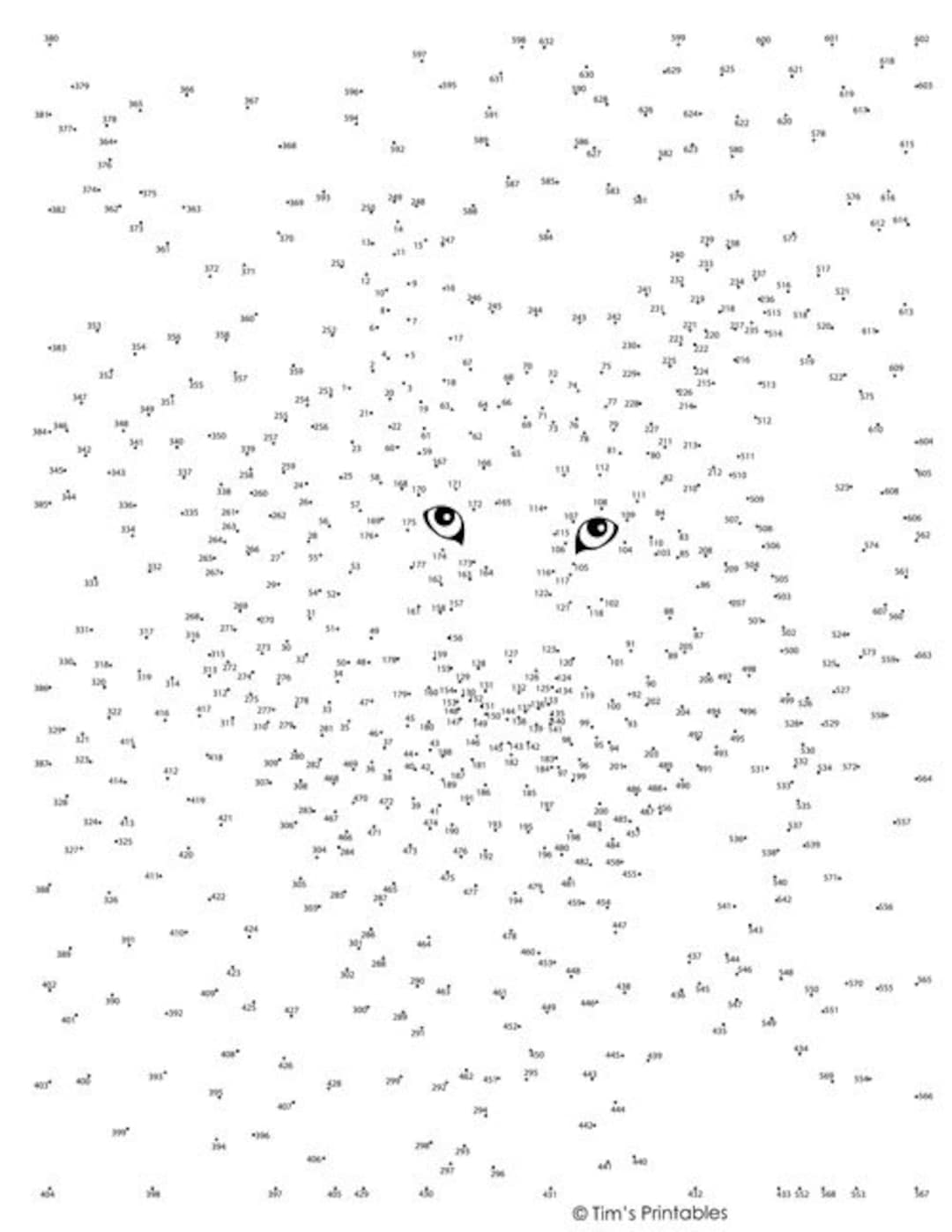 Wolf Dot-to-dot / Connect the Dots PDF - 632 Dots - Etsy