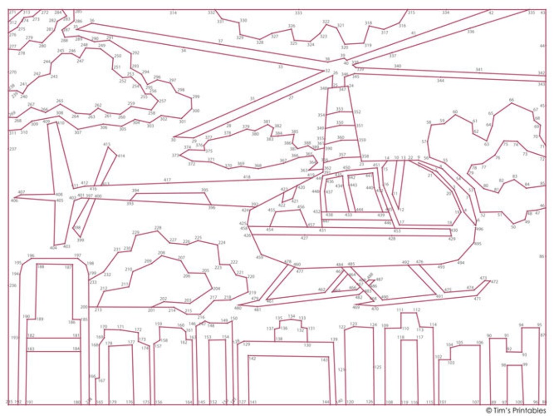 Helicopter Dot-to-Dot / Connect the Dots PDF - Etsy 日本
