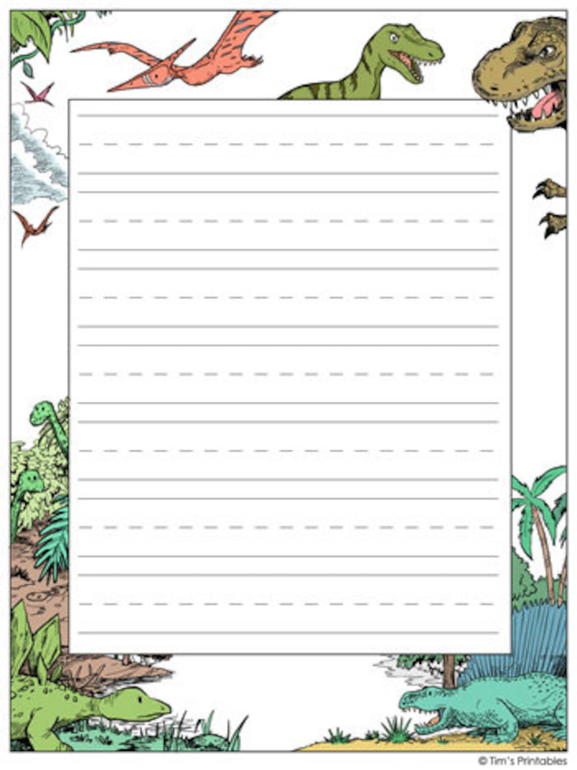 Dinosaur Writing Paper Templates PDF - Etsy