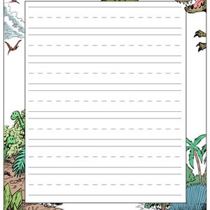 Dinosaur Writing Paper Templates PDF - Etsy
