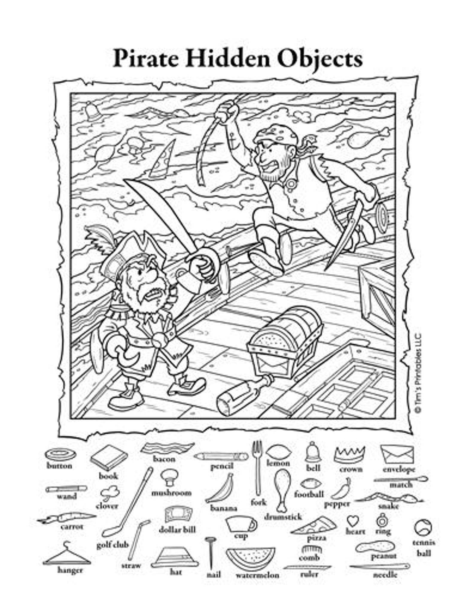 Hidden Objects Puzzle - the Pirates - Etsy