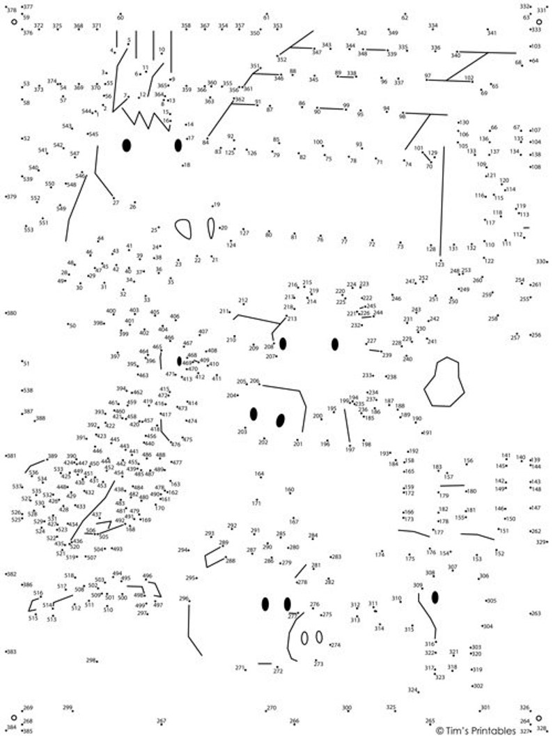 Farm Animal Dot-to-dot / Connect the Dots PDF - 553 Dots - Etsy