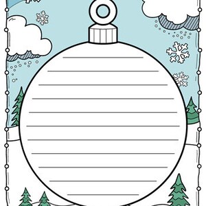 Christmas Ornament Writing Paper Template PDF - Etsy