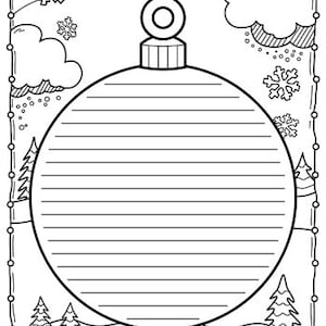 Christmas Ornament Writing Paper Template PDF - Etsy