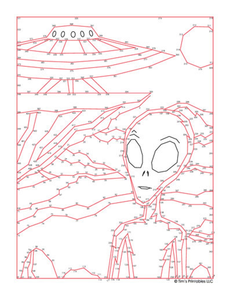 Martian Extreme Difficulty Dot-to-dot / Connect the Dots PDF - Etsy
