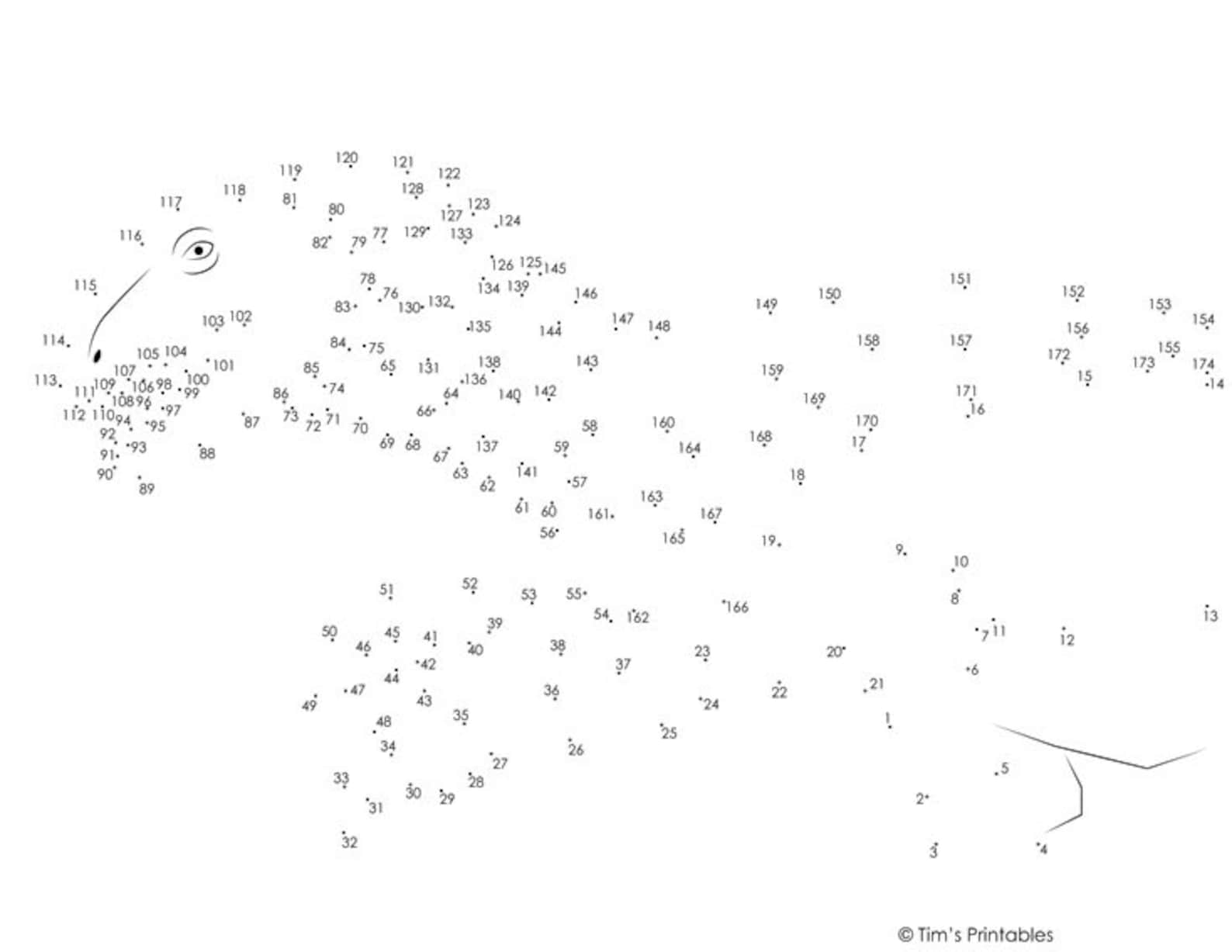 Dinosaur Dot-to-dot / Connect the Dots PDF - Etsy