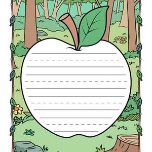 Apple Writing Paper Templates - Etsy
