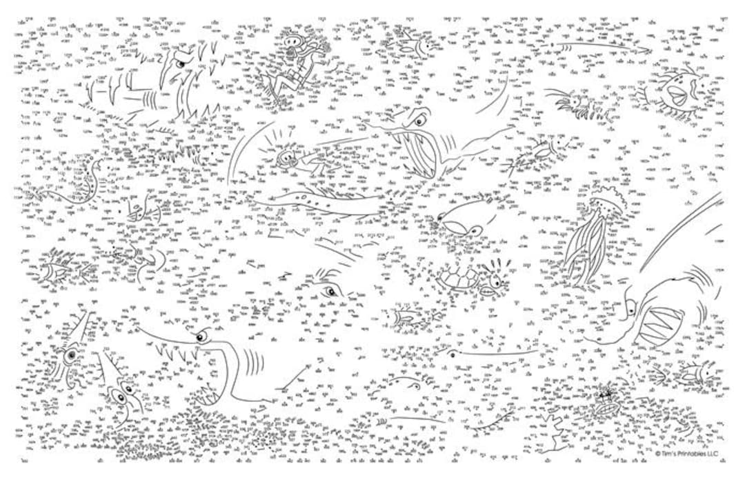 Giant Shark Connect the Dots Poster PDF - Etsy