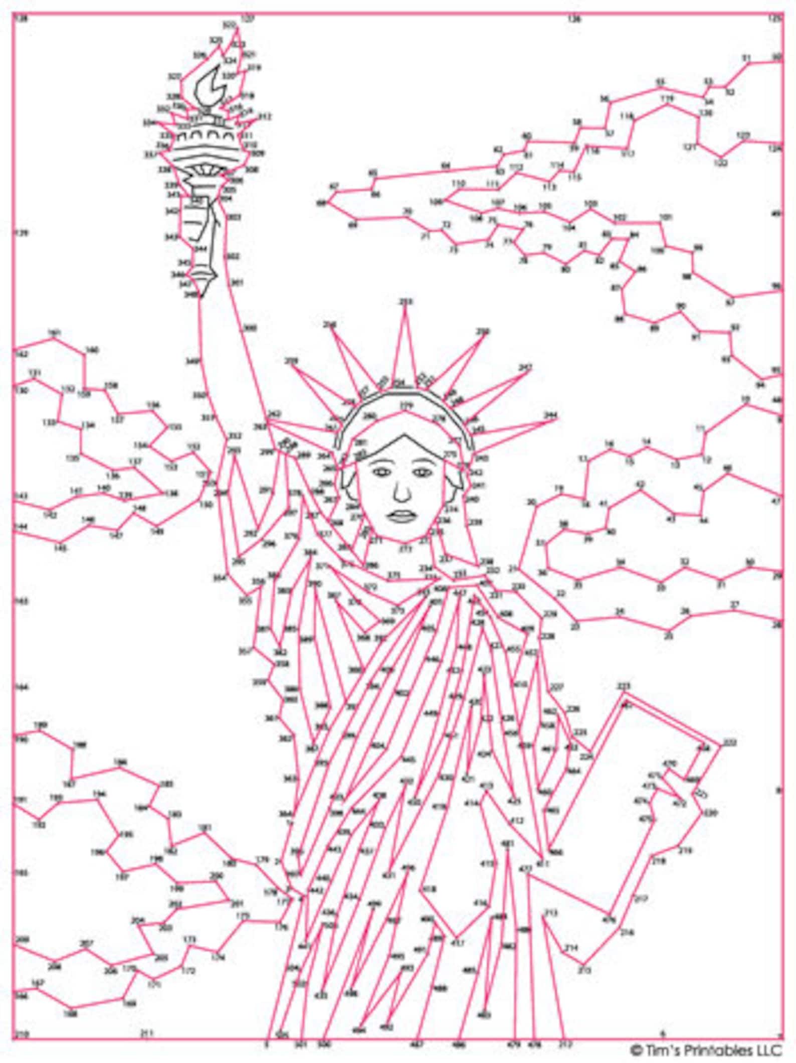 Statue of Liberty Extreme Difficulty Dot-to-dot / Connect the Dots PDF ...