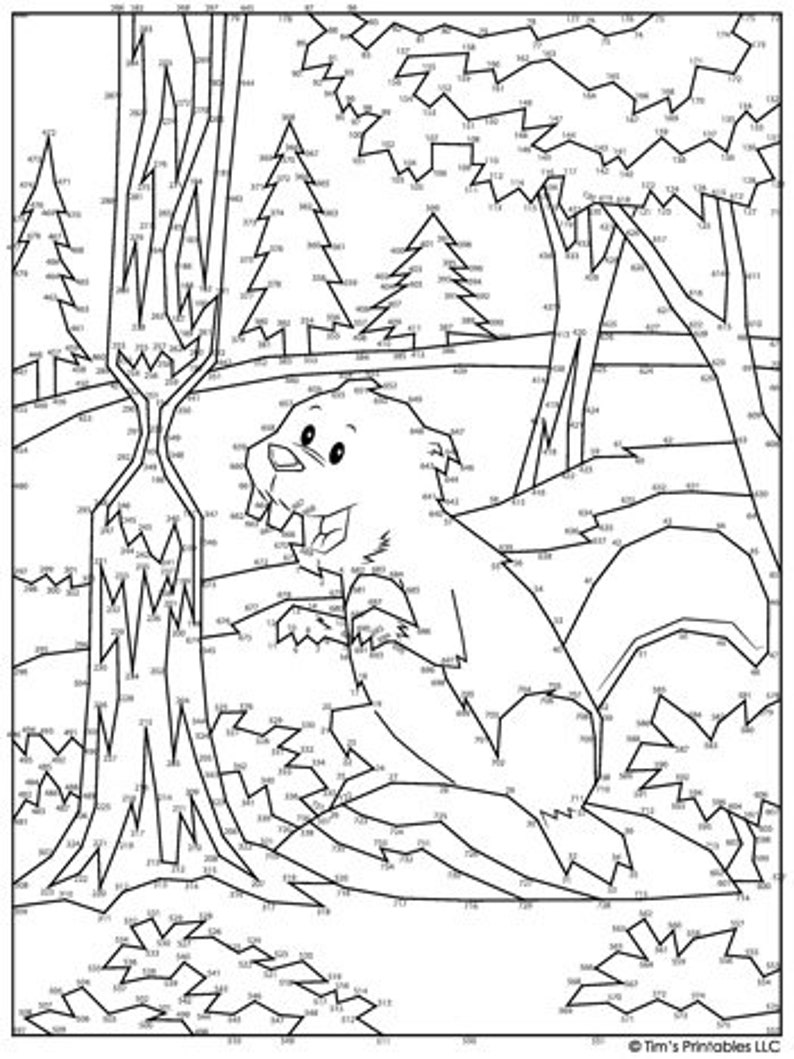 Beaver Extreme Difficulty Dot-to-dot / Connect the Dots PDF - Etsy