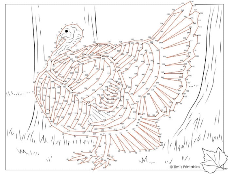 Turkey Dot-to-dot / Connect the Dots - 429 Dots - Etsy