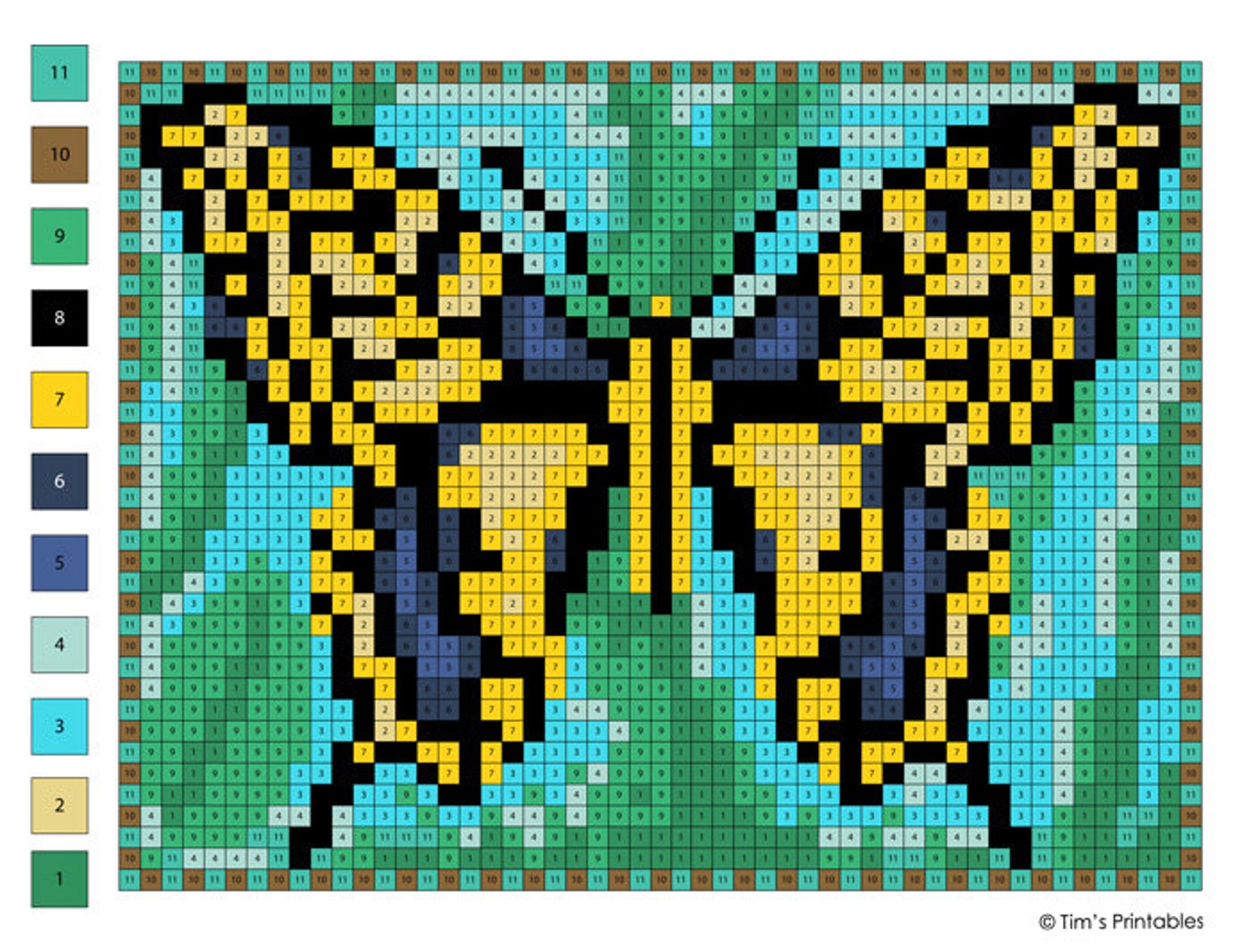 Butterfly Color by Number PDF - Etsy