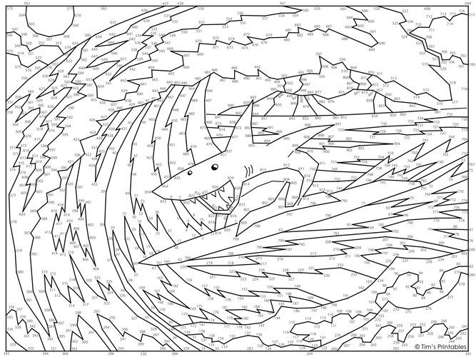 Surfing Shark Dot-to-dot / Connect the Dots PDF - 915 Dots - Etsy