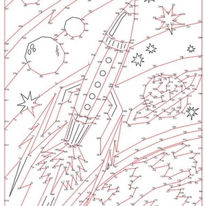 Rocket Ship Dot-to-dot / Connect the Dots - 441 Dots - Etsy
