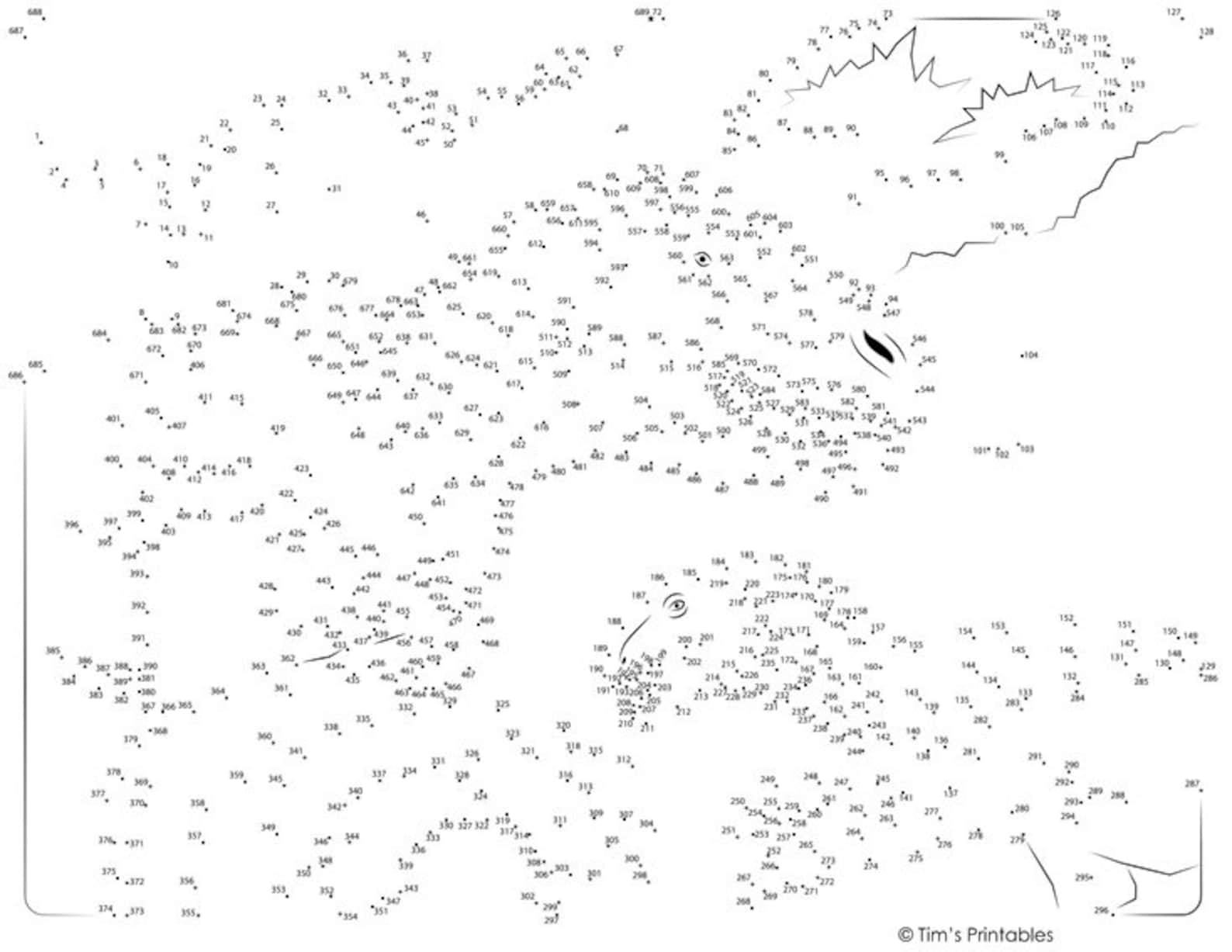 Dinosaur Dot-to-dot / Connect the Dots PDF - Etsy