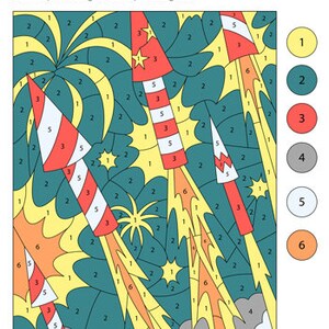 New Year's Color by Number Activity - Etsy