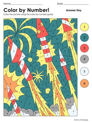 New Year's Color by Number Activity - Etsy