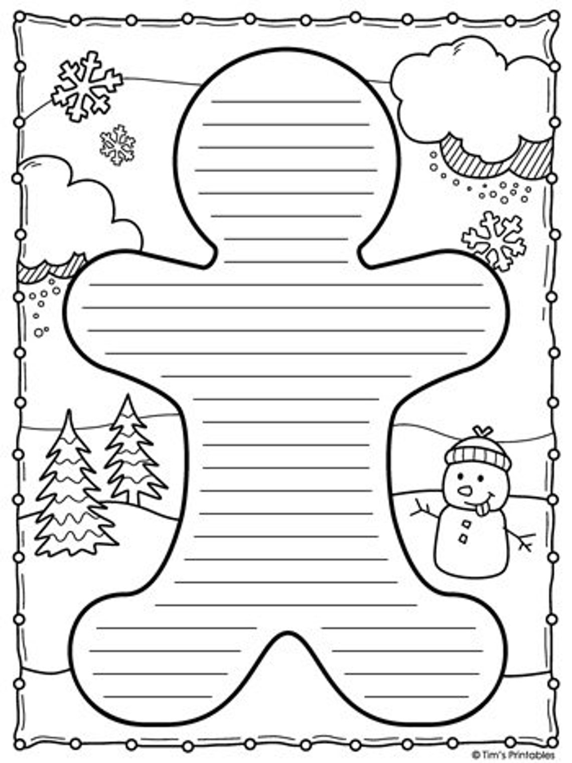 Christmas / Winter Writing Paper Templates - Etsy