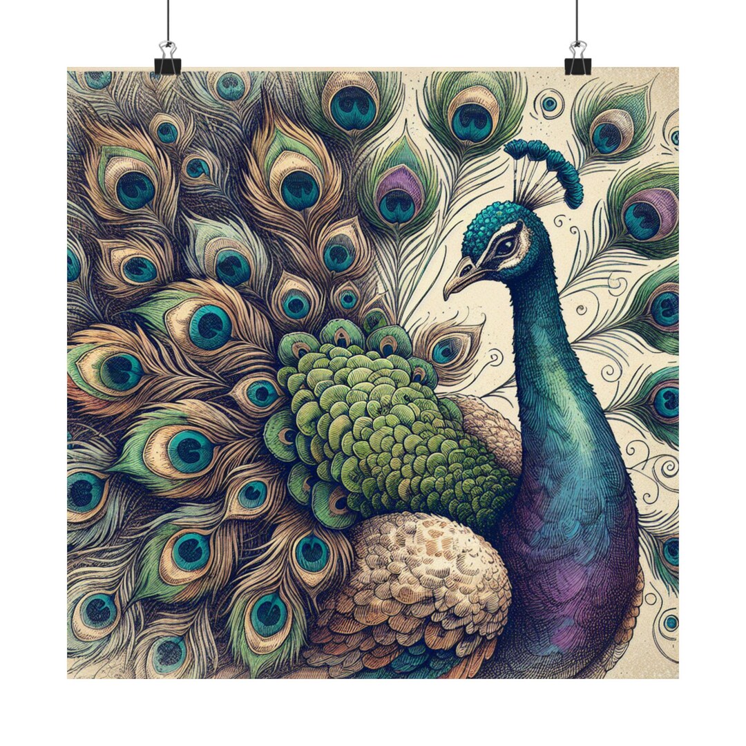 Peacock Matte Vertical Posters - Etsy