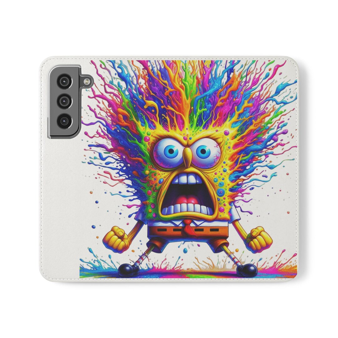 Crazed, Paint, Splatter, Sponge Guy,flip Cases - Etsy