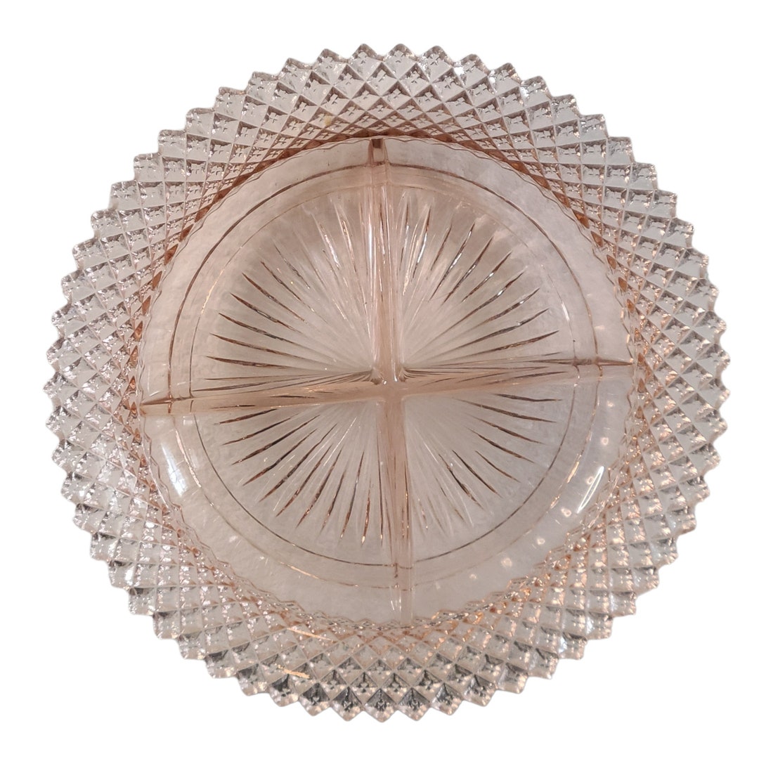 Pink Depression Glass Relish Dish - Etsy