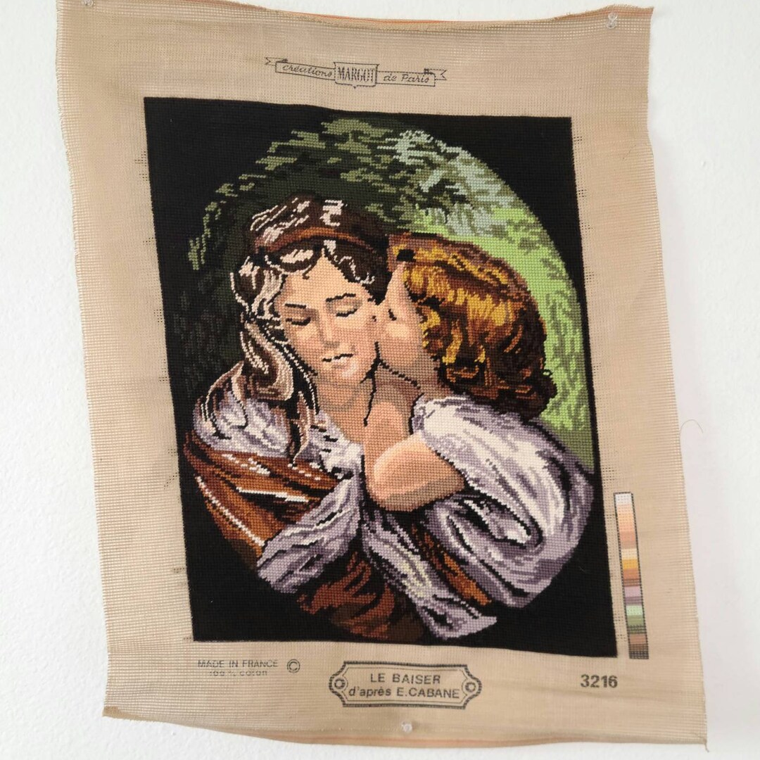Vintage French Needlepoint Complete Creations Margot De Paris Tapestry ...