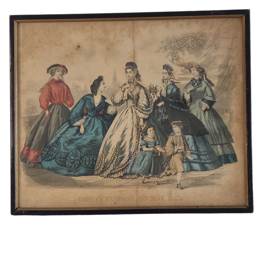 Godey's Fashion May 1862 Framed Wall Print - Etsy