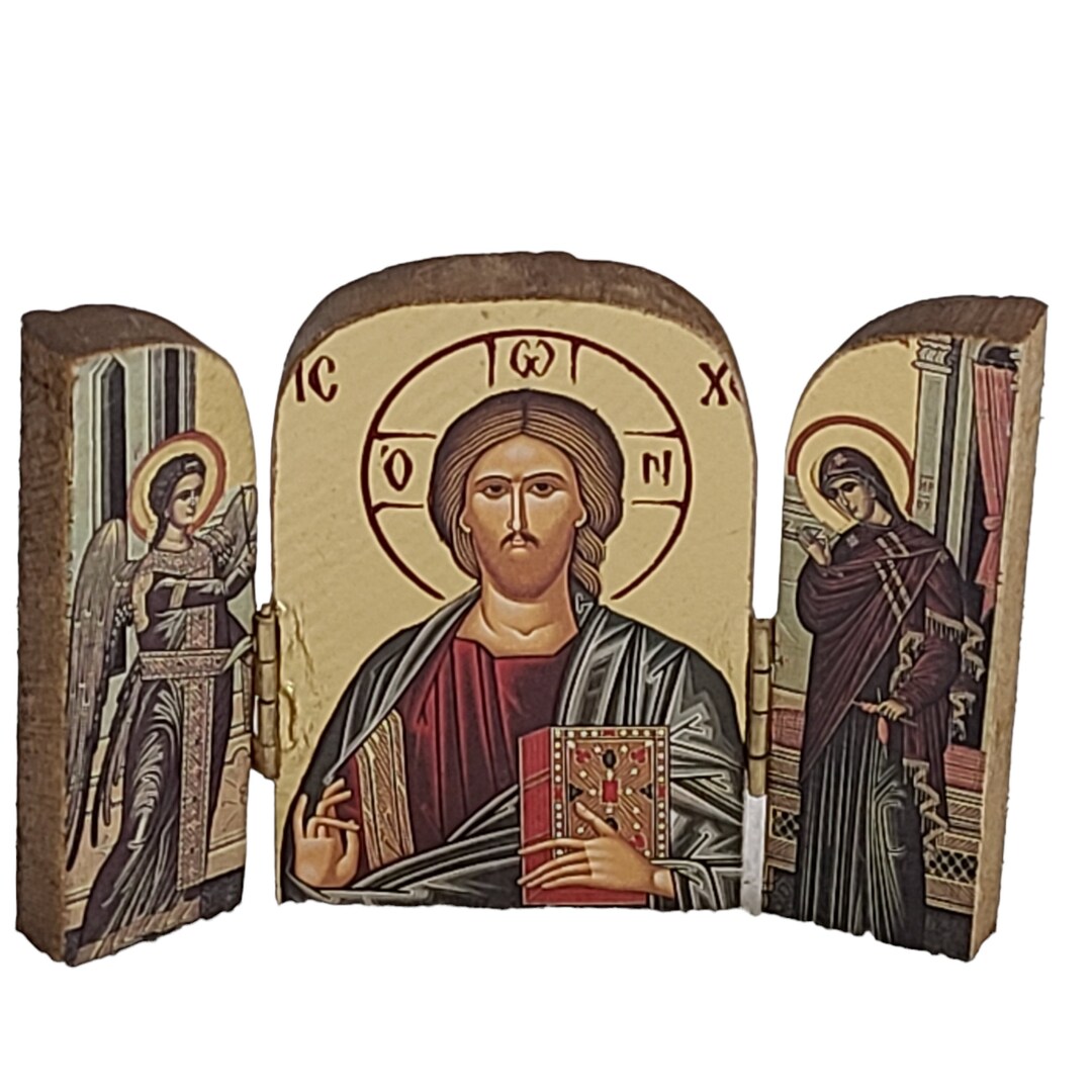 Carved Wood Tryptich, Vintage, Petite - Etsy