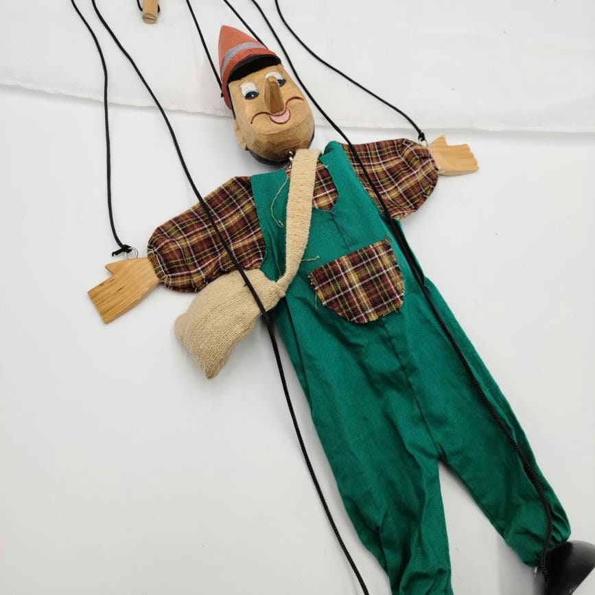Toys & Games Puppets Toys Vintage hand carved marionette puppet ...