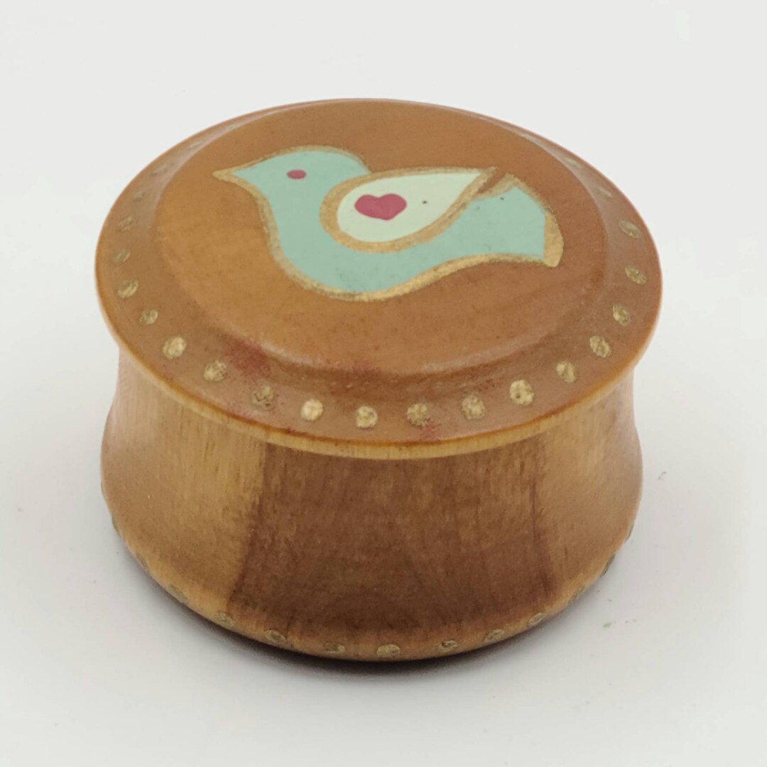 Hand Painted Scandanavian Box Signed Wood Dove Bird - Etsy