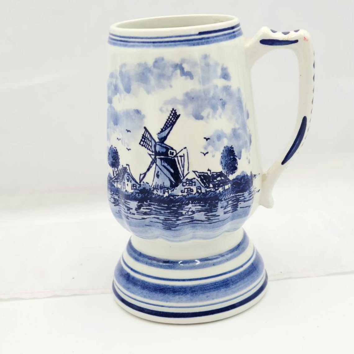 Vintage Blue Delft Mug Large Beer Stein Mug Hand Painted Blue - Etsy