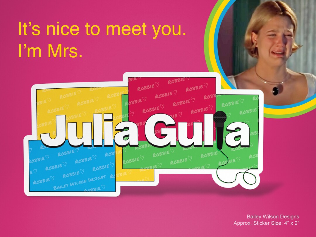 The Wedding Singer Die-cut Sticker Julia Gulia Romcom Movie - Etsy