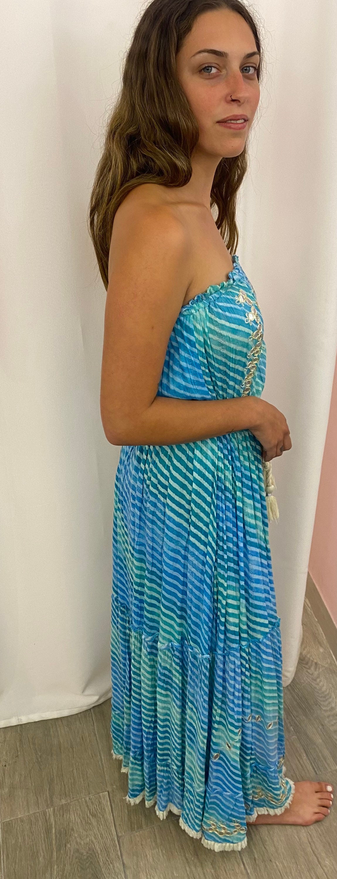 Long Blue Boho Dress Embroidered Blue Boho Dress. Blue Boho - Etsy