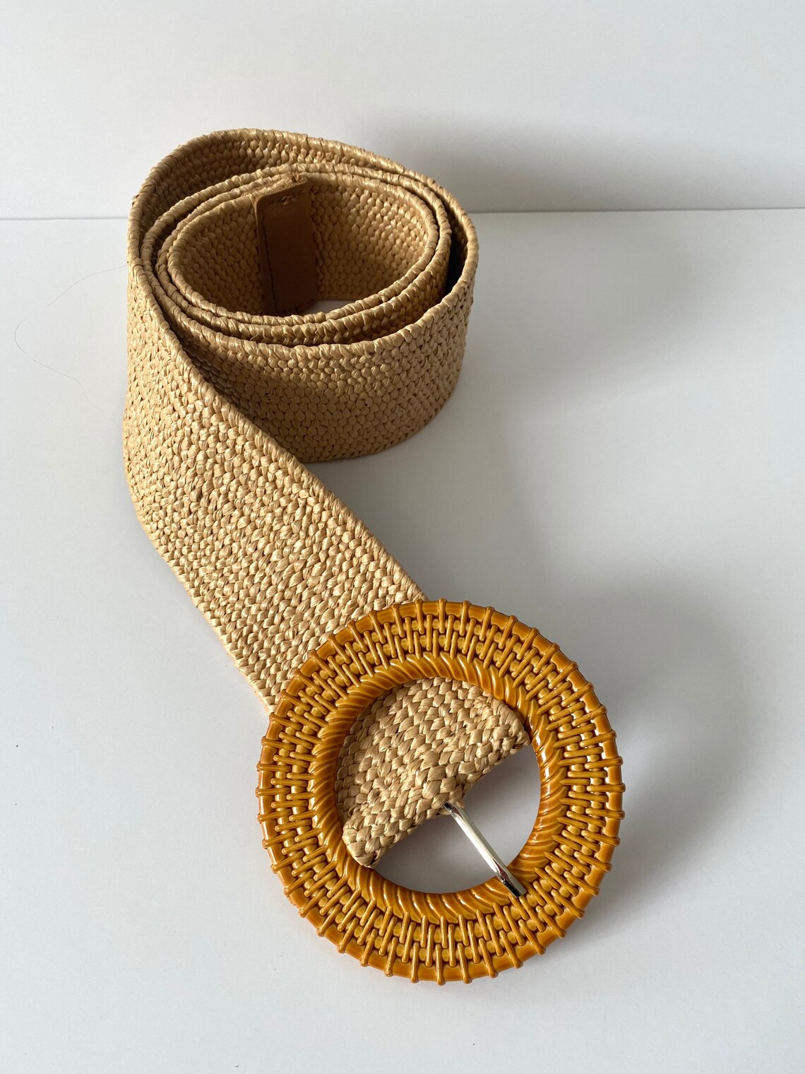 Ceinture de raphia boho. ceinture ronde de boucle de raphia. | Etsy